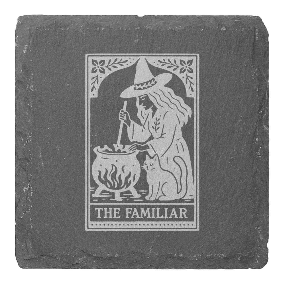4 x 'The Familiar Tarot Card' 10cm Square Slate Coasters (CR00224820)