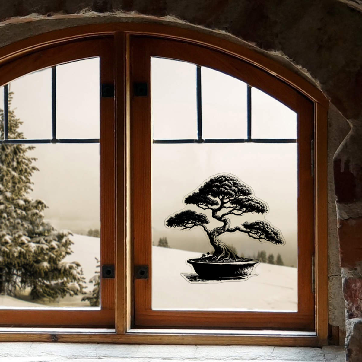 'Bonsai Tree in Pot' Clear Sticker Decals (DC050886) | eBay UK