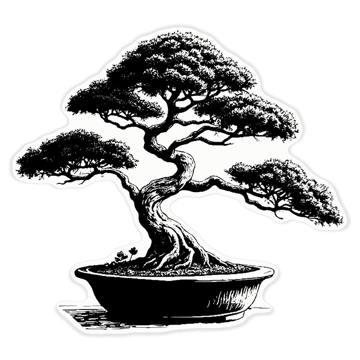 'Bonsai Tree in Pot' Clear Sticker Decals (DC050886) | eBay UK