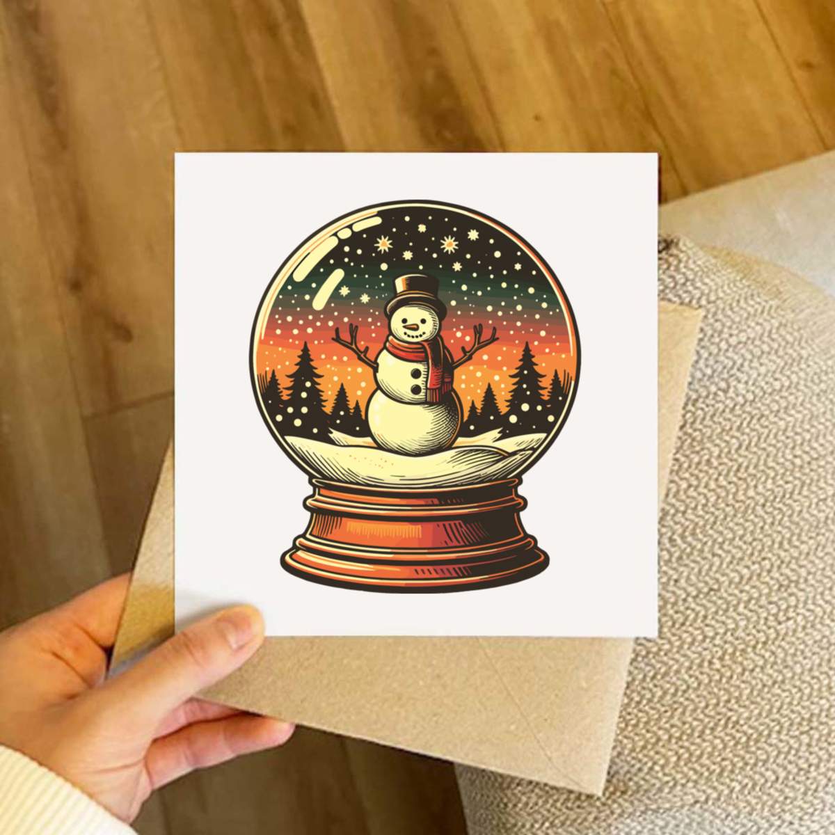 'Snowman Snow Globe' Greeting Cards (GC049605)