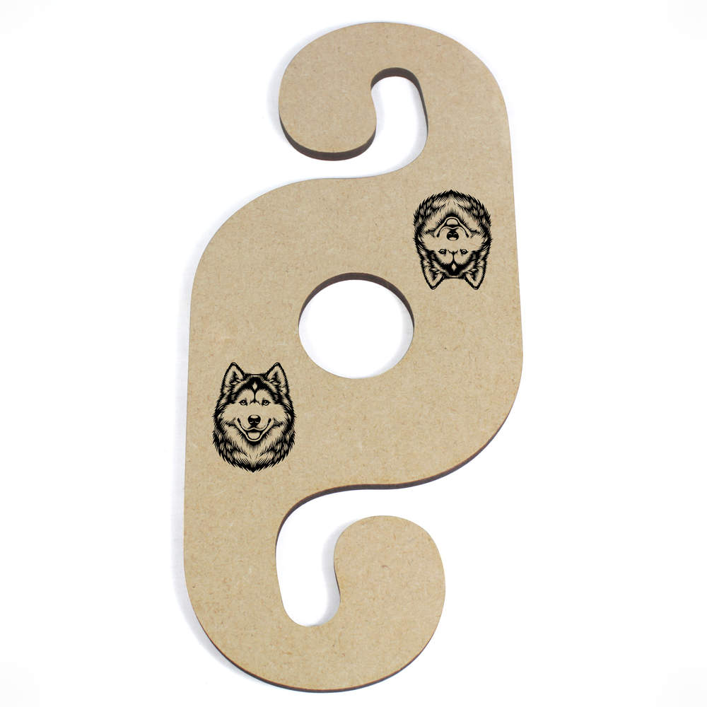 'Siberian Husky' Wooden Wine Glass / Bottle Holder (GH00073457)