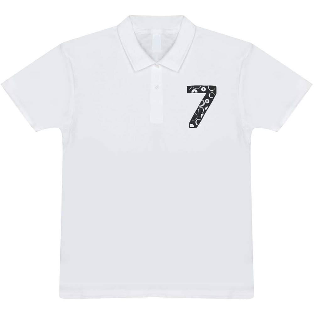 'Number 7' Adult Polo Shirt / T-Shirt (PL007454)