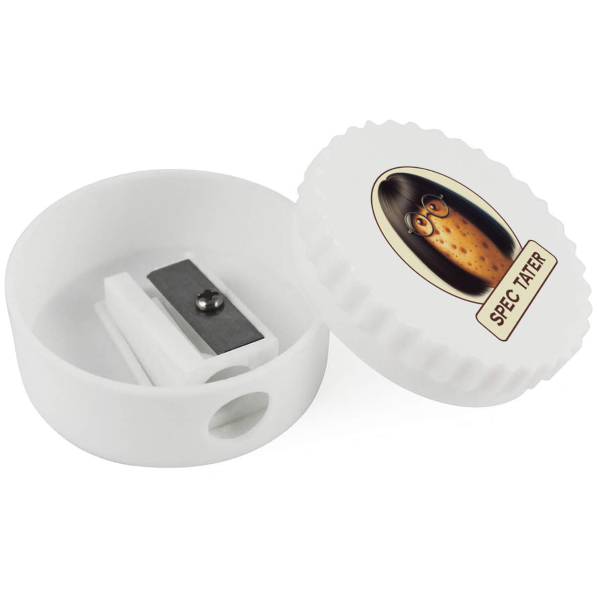 'Funny Potato Wearing Glasses' Compact Pencil Sharpener (PS00049994)