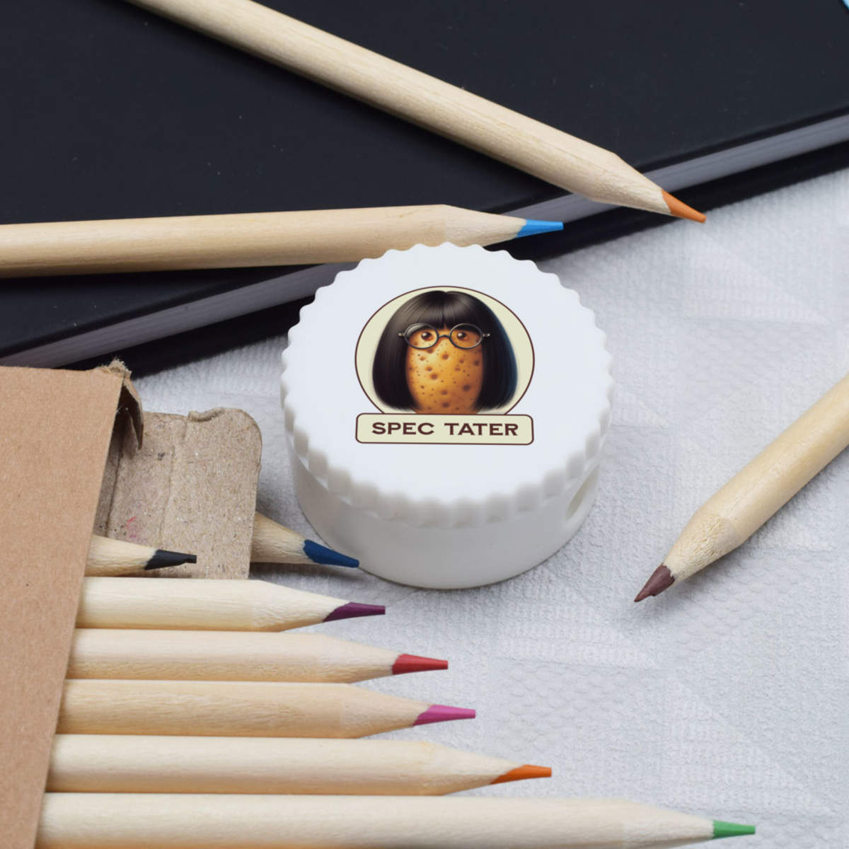 'Funny Potato Wearing Glasses' Compact Pencil Sharpener (PS00049994)