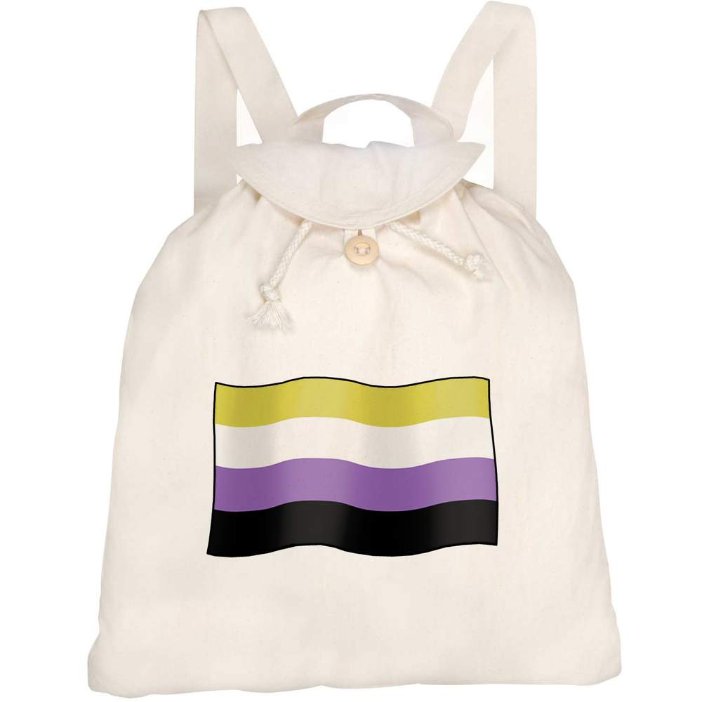 'Non Binary Pride Flag' Canvas Rucksack / Backpack (RK00019762)