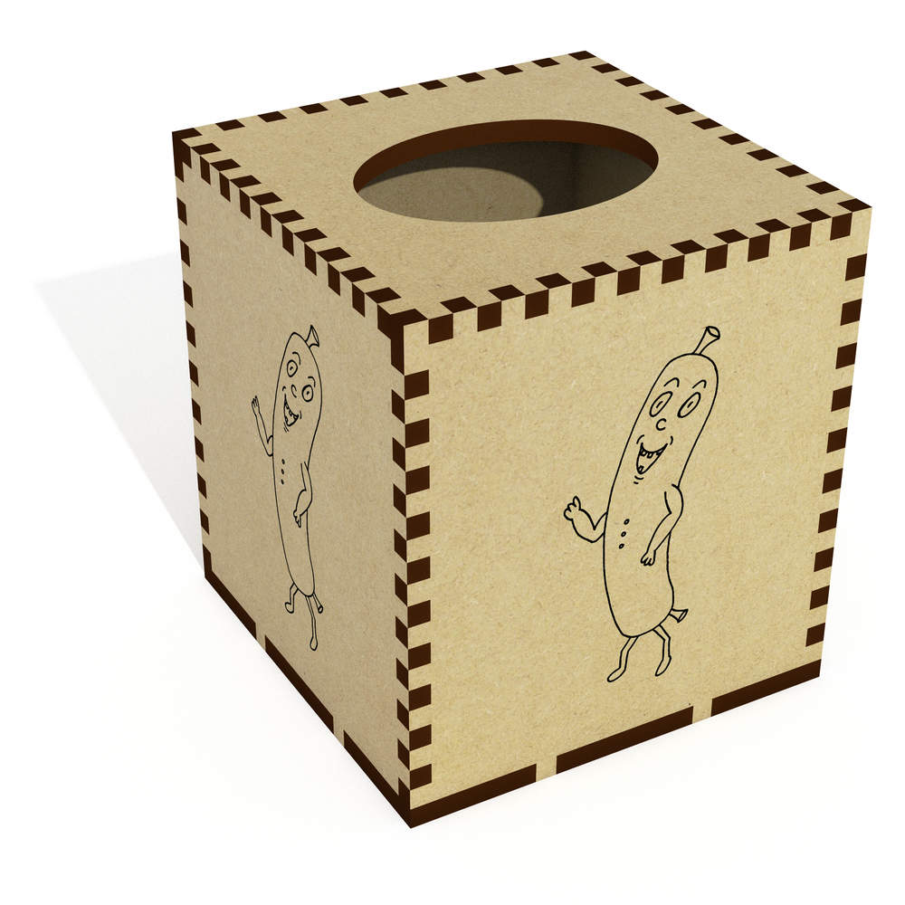 Square 'Sausage Character' Wooden Tissue Box Cover (TB00048439)