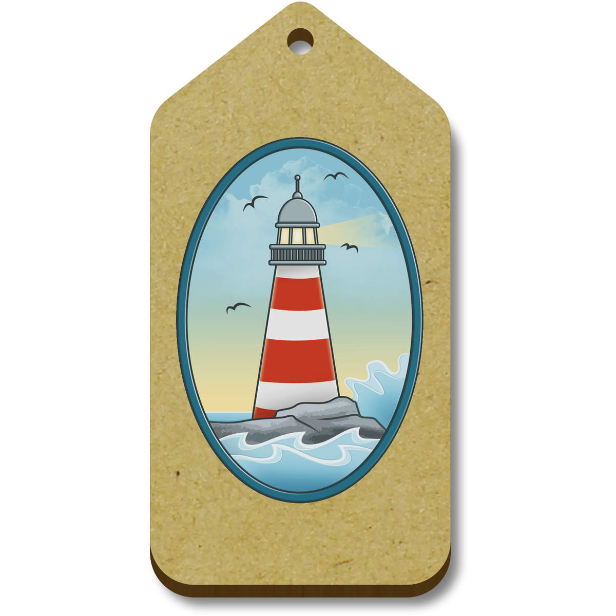 10 x 'Lighthouse Motif' 66mm x 34mm Gift Tags (TG00095435)